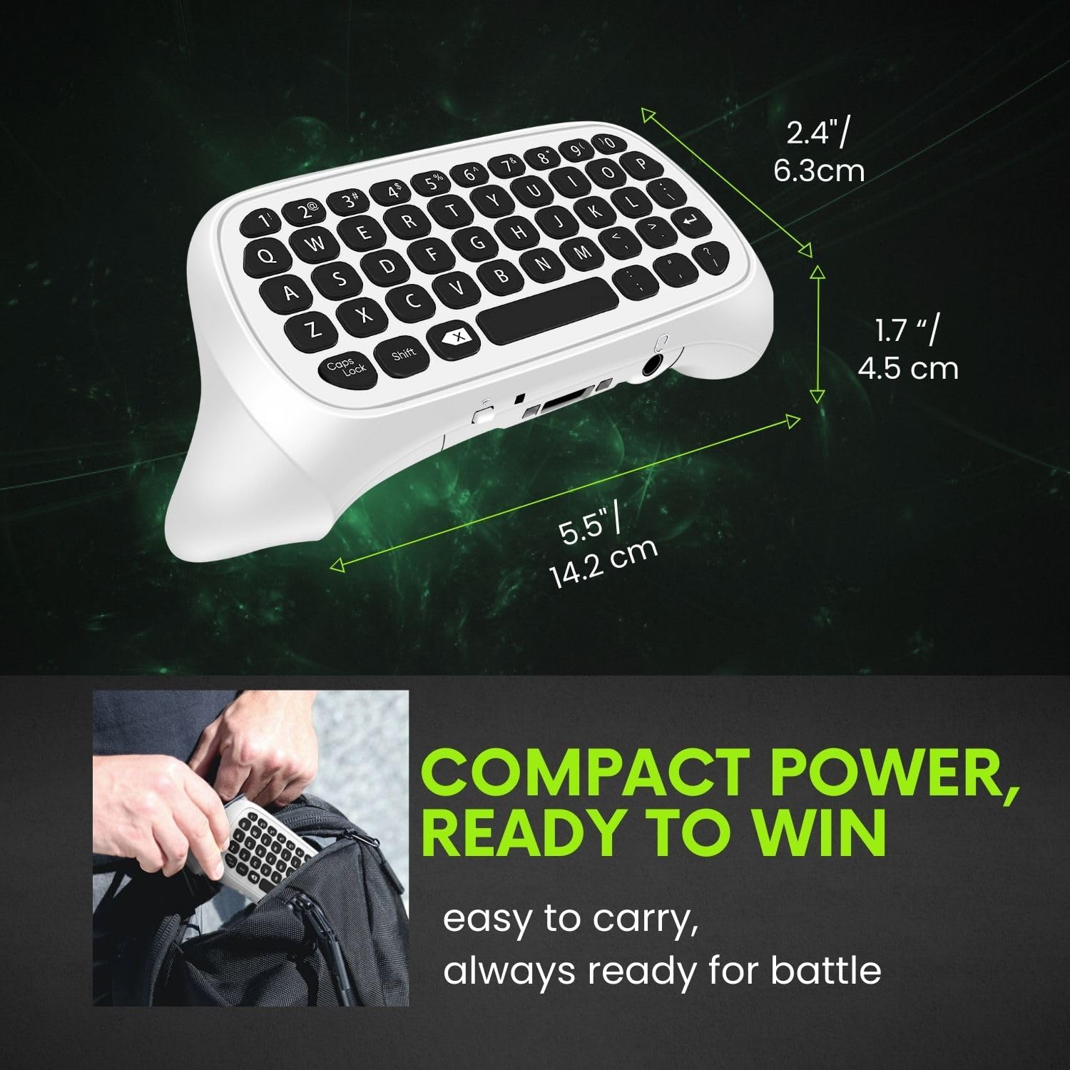 TNP Wireless Chatpad for Xbox One Controller - 2.4Ghz Black Mini Text Messenger Chat Pad for Xbox One, Controller Keyboard Attachment Accessory