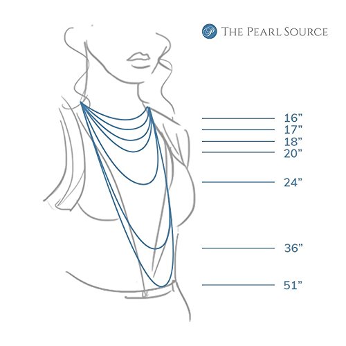 The Pearl Source 14K Gold 7-8mm AAAA Quality Multicolor Freshwater Cultured Pearl Necklace for Women in 18" Princess Length