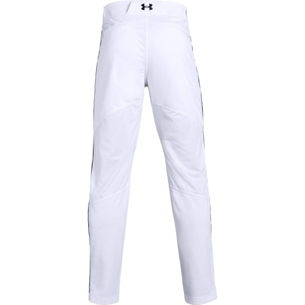 Under Armour Ace Relaxed Piped Baseball Pants, White (100)/Black, 3X-Large