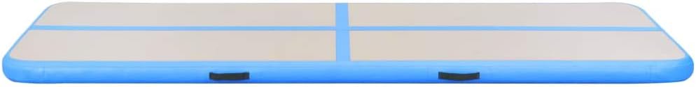 vidaXL Inflatable Gymnastics Mat with Pump 236.2"x39.3"x3.9" PVC Blue