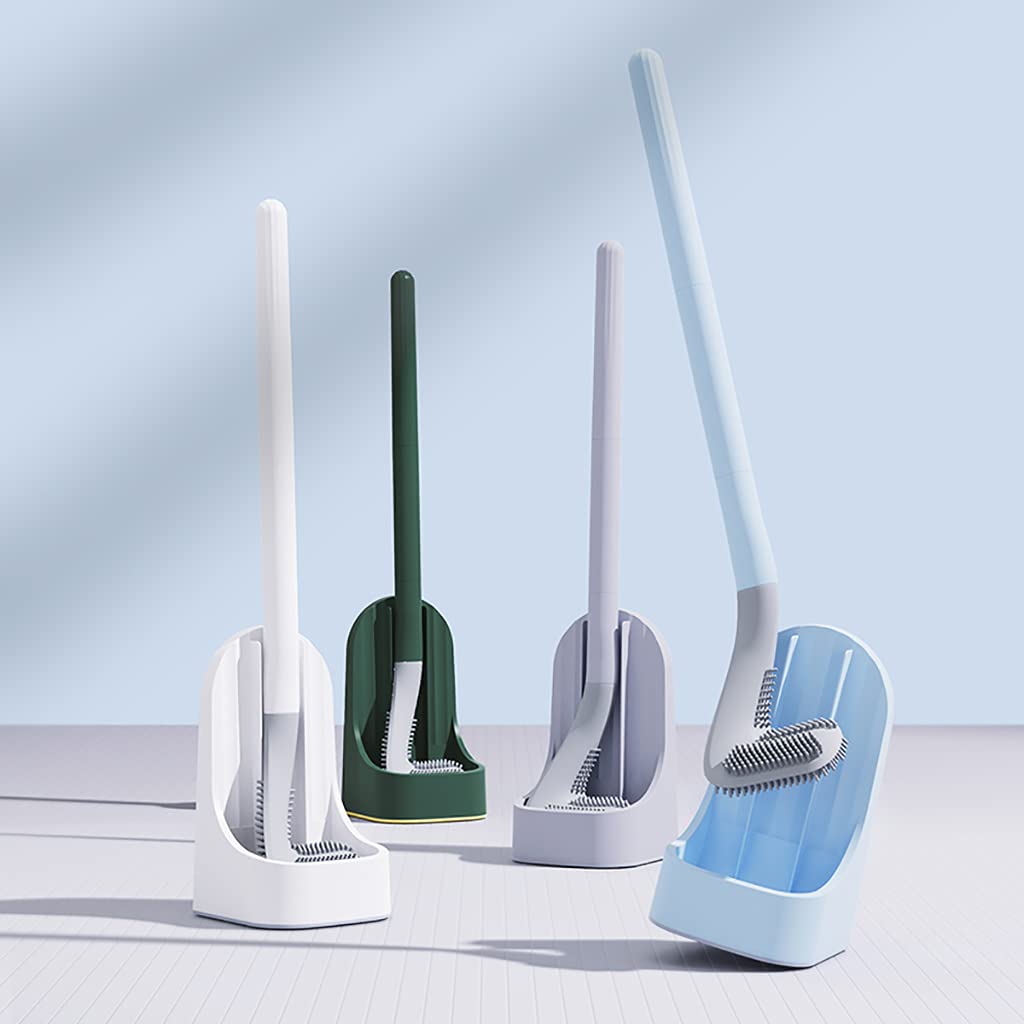 Techinal Golf Silicone Toilet Brush Bathroom Soft Bristles Toilet Bowl Scrubber Brush with Storage Box Bathroom Accessories Toilet Brush and Holder Set for Bathroom Plunger Silicone Cleaner