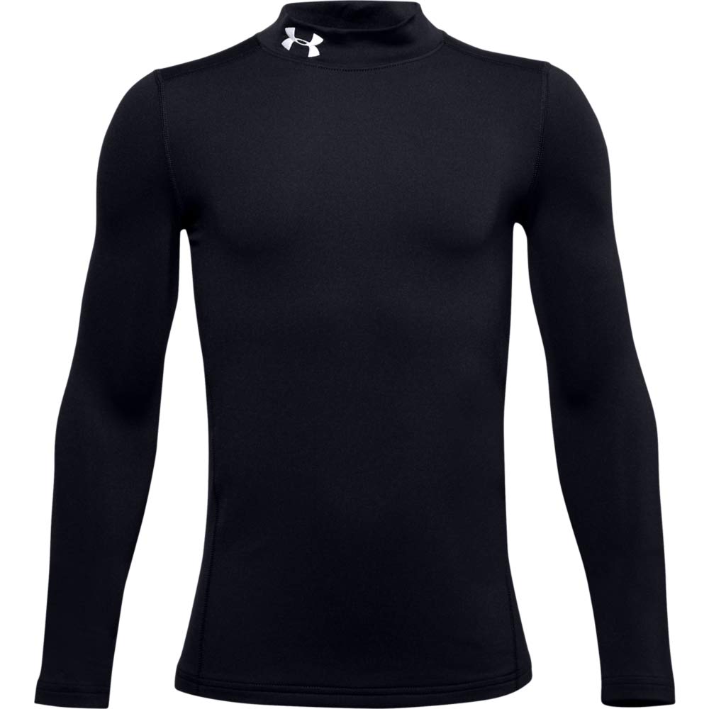 Under Armour Coldgear Armour Mock, Jet Gray Light Heather (010)/Black, Youth Large