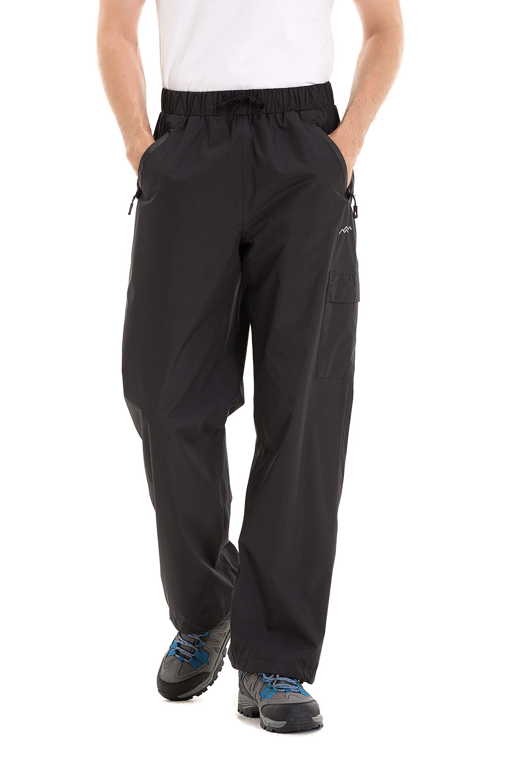 TRAILSIDE SUPPLY CO. Men's Snow Rain Pants Basic Insulated Workout Pants,Waterproof,Windproof Black 3XL
