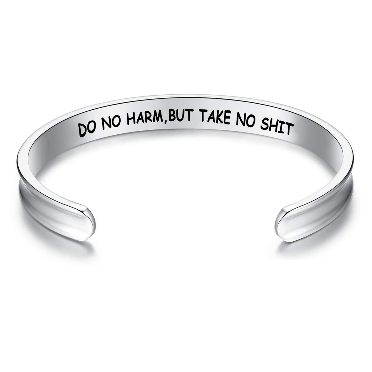 YOYONY Women's Bracelets,Stainless Steel Inspirational Keep funking going Bracelet,Gifts For Her.