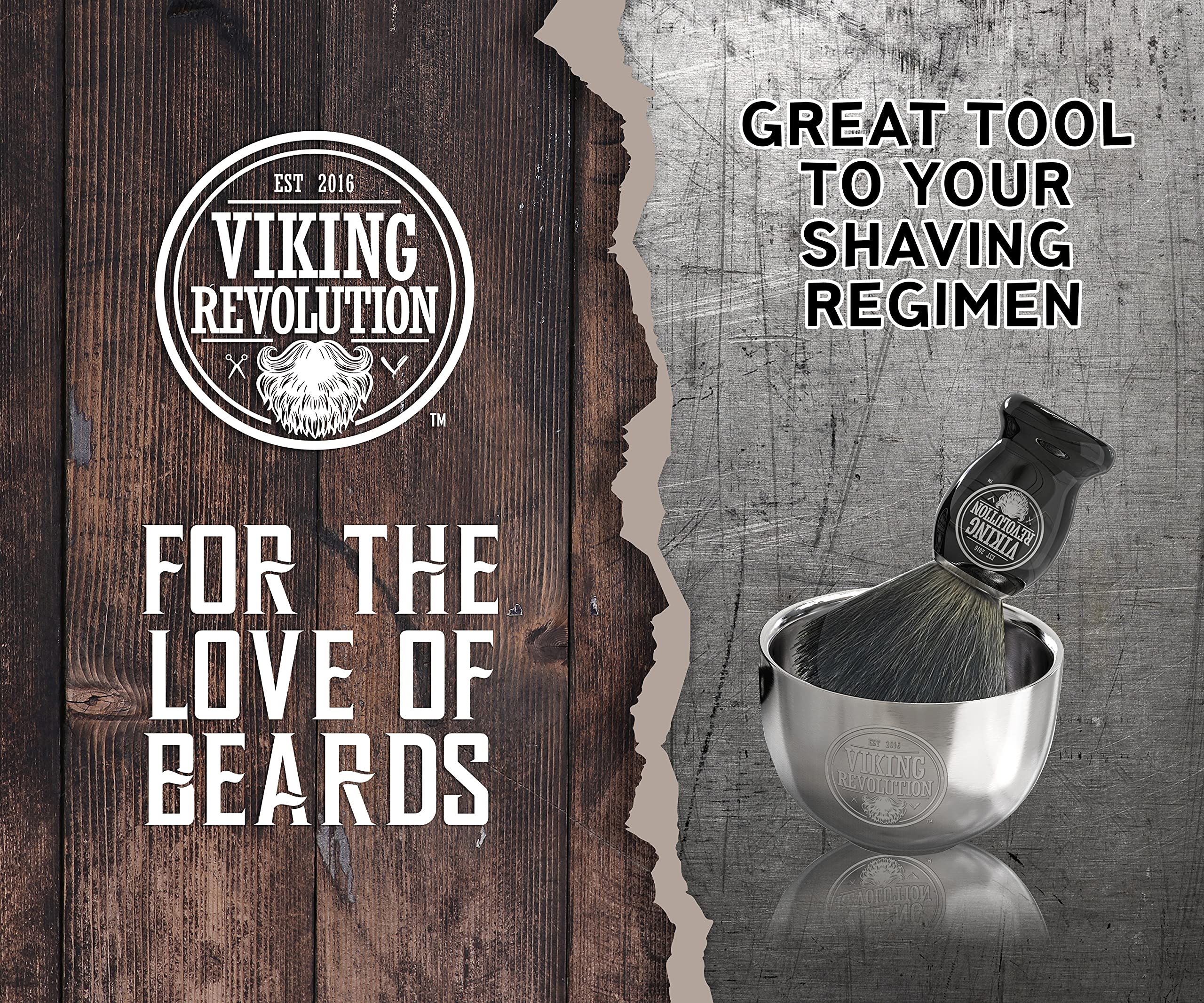 Viking Revolution Stainless Steel Shaving Soap Bowl- Shaving Mug for Shave Cream & Soap- Double Layer, Unbreakable Shaving Cup for Wet Shave