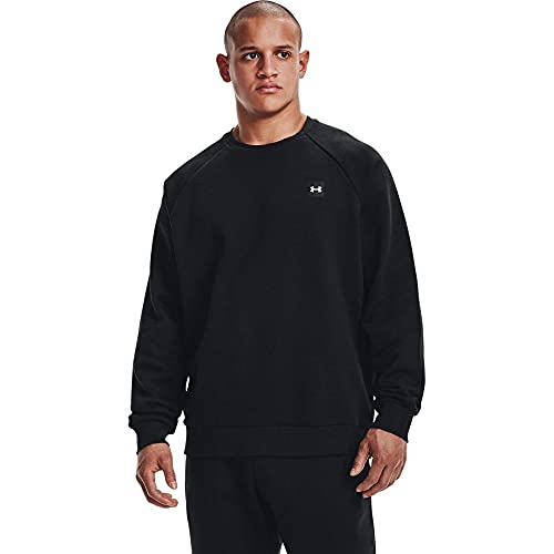 Under Armour Mens Rival Fleece Crew T-Shirt , Black (001)/Onyx White , 4X-Large Tall