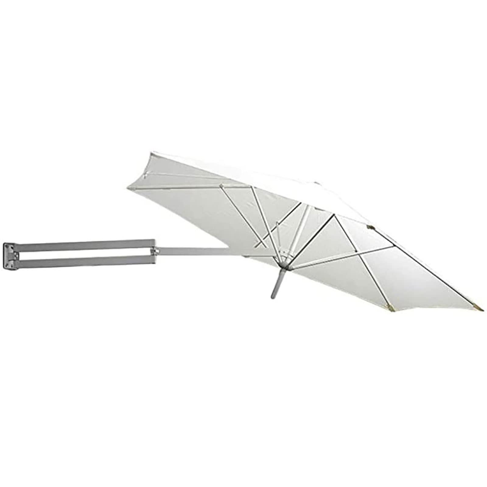 WooDeY Garden Wall Mounted Patio Umbrella - 8ft/250cm, Outdoor Balcony Tilting Sunshade Umbrella, Adjustable Pole