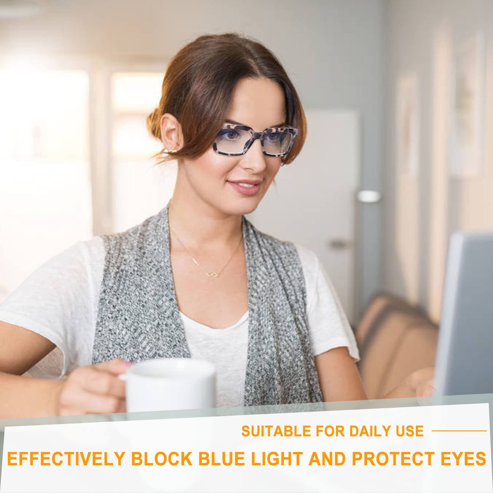 VOGPOPER 6 Pack Fashion Reading Glasses For Women Blue Light Blocking Computer Square Readers with Spring Hinge Men (A1 Mixed, 2.25, diopters)
