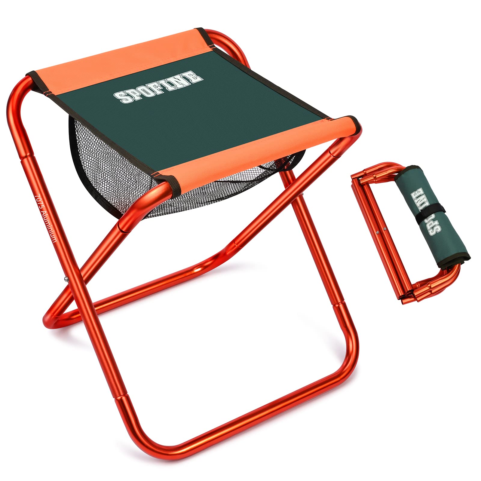 spofine Folding Camping Stool, Lightweight Portable Chair for Children, Small Pocket Stool for Travel, Backpack, Hiking(Size：L)