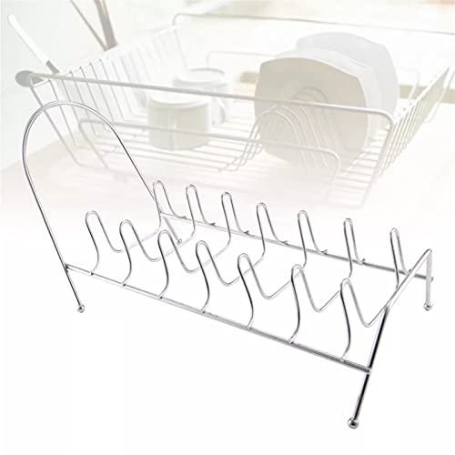 VENOAL Dish rack Pan Stainless Steel Pot Lid Plates Kitchen Slots Sink Countertop Holder Dish Rack Bowl Storage Shelf Drying Stand Draining