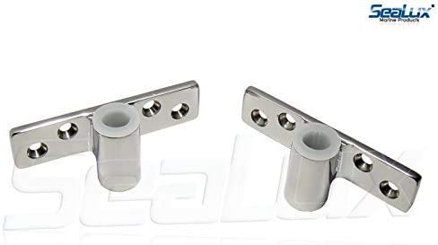 SeaLux Marine 316 Stainless Steel Side Mount Oarlock Sockets for 1/2" Shank (Pair)