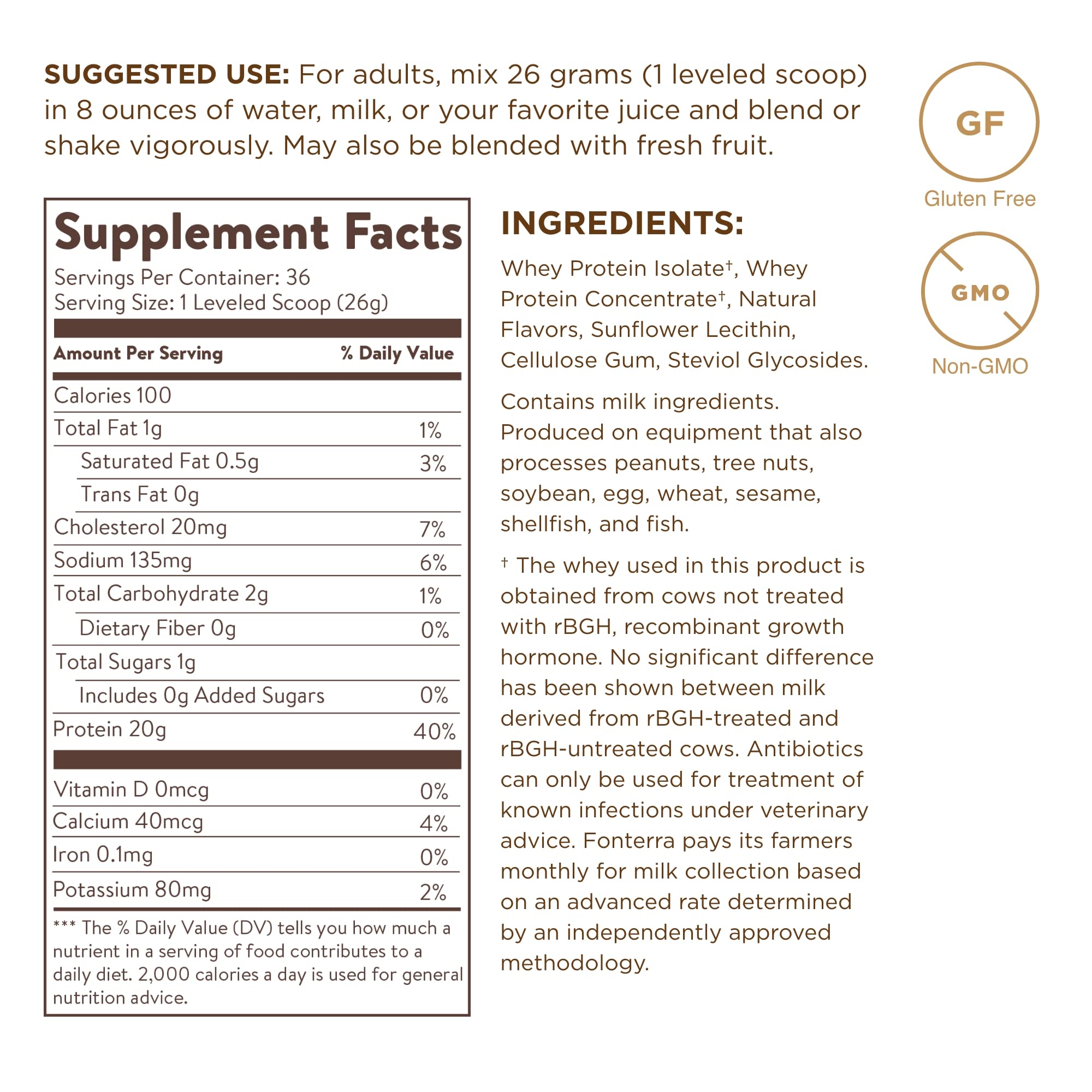 Solgar Whey To Go Whey Protein Powder, Vanilla - 33 oz - Grass-Fed Protein with L-Glutamine & BCAAs - rBGH Free, Gluten Free & Non-GMO - 36 Servings
