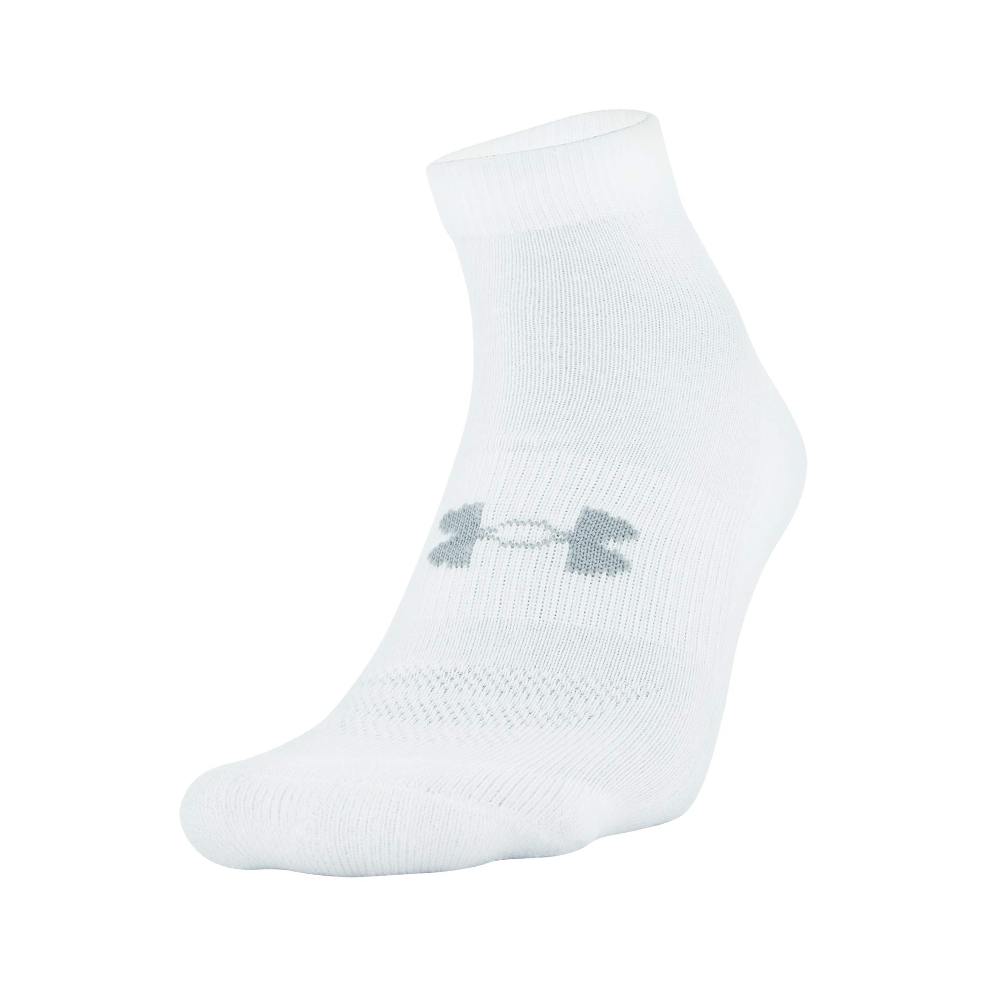 Under Armour Adult Athletic Low Cut Socks, 3-Pairs , White , Large