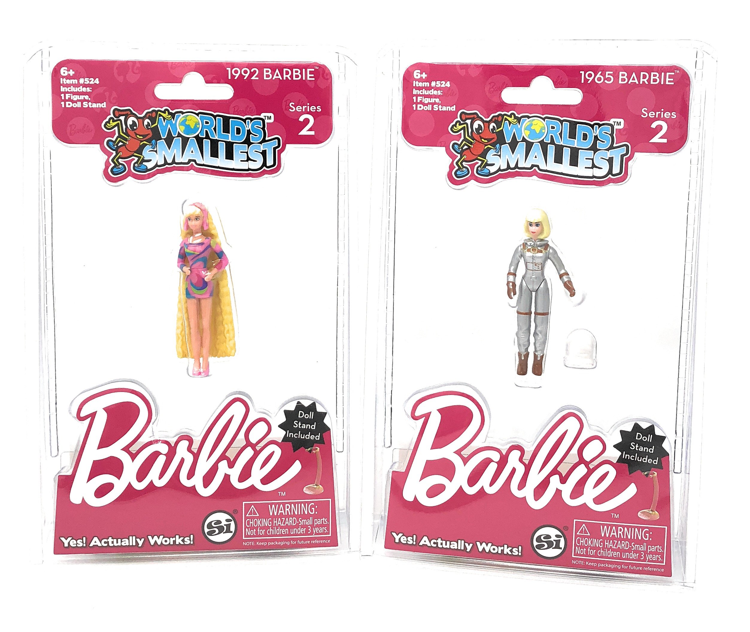 World's Smallest Barbie Series 2 - 2 Pack Bundle 1965 Astronaut - 1992 Totally Hair