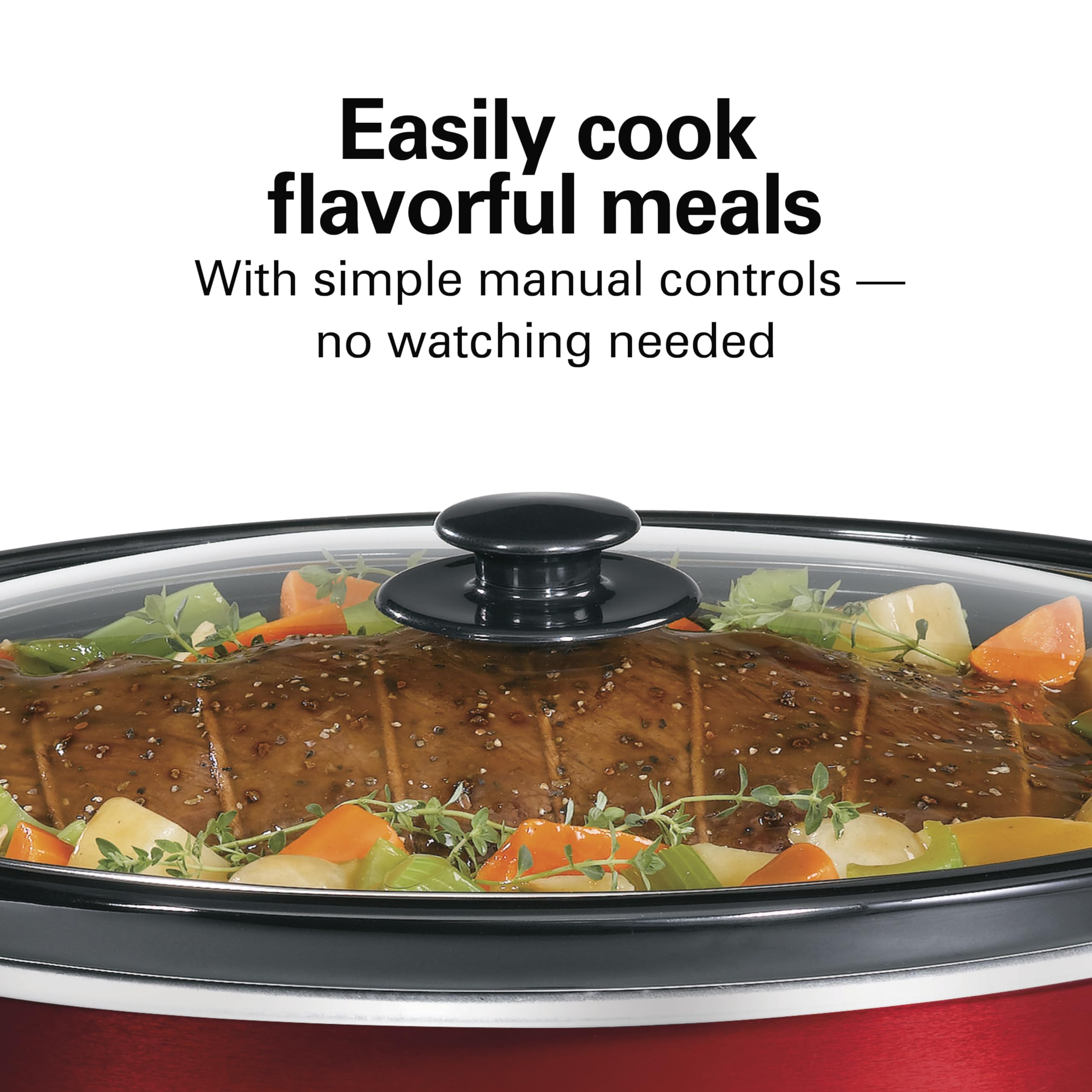 Slow Cooker 3qt Metallic Red