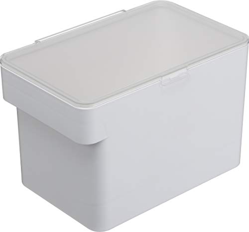 YAMAZAKI home Tower Rice Storage with Scoop Cut-Out(Includes Measuring Cup) WH Space saving, One Size, White