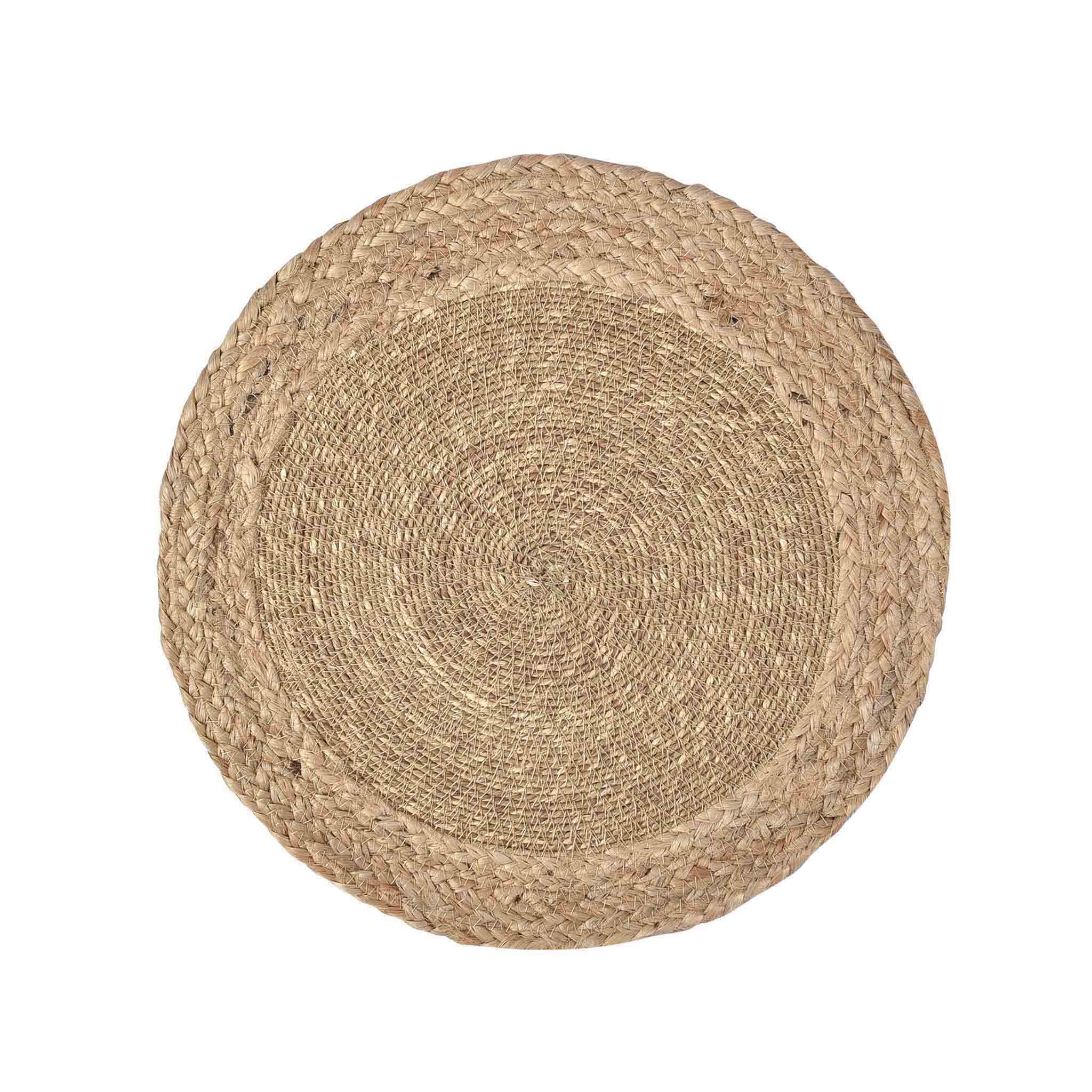 Trunkin' Set of 2, 13.5" Natural Braided Jute Placemat | Table Placemats for Easter Holiday or Spring Season | Table Mats for Party, Wedding