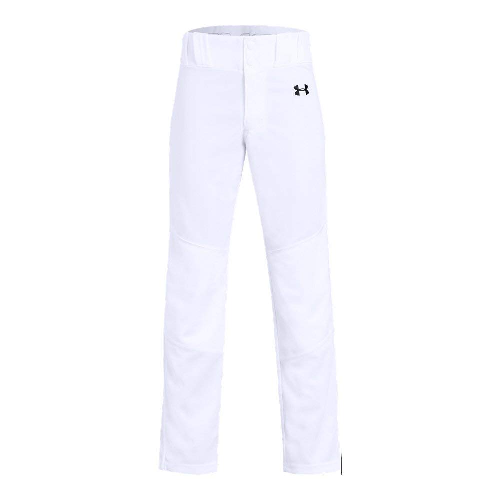 Under Armour Boys' UA Utility Relaxed Closed Baseball Pants YLG White