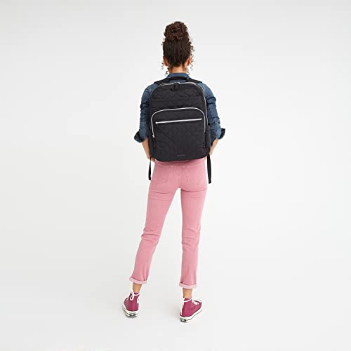 Vera Bradley Women's Performance Twill XL Campus Backpack, Floating Plum Pansies, One Size