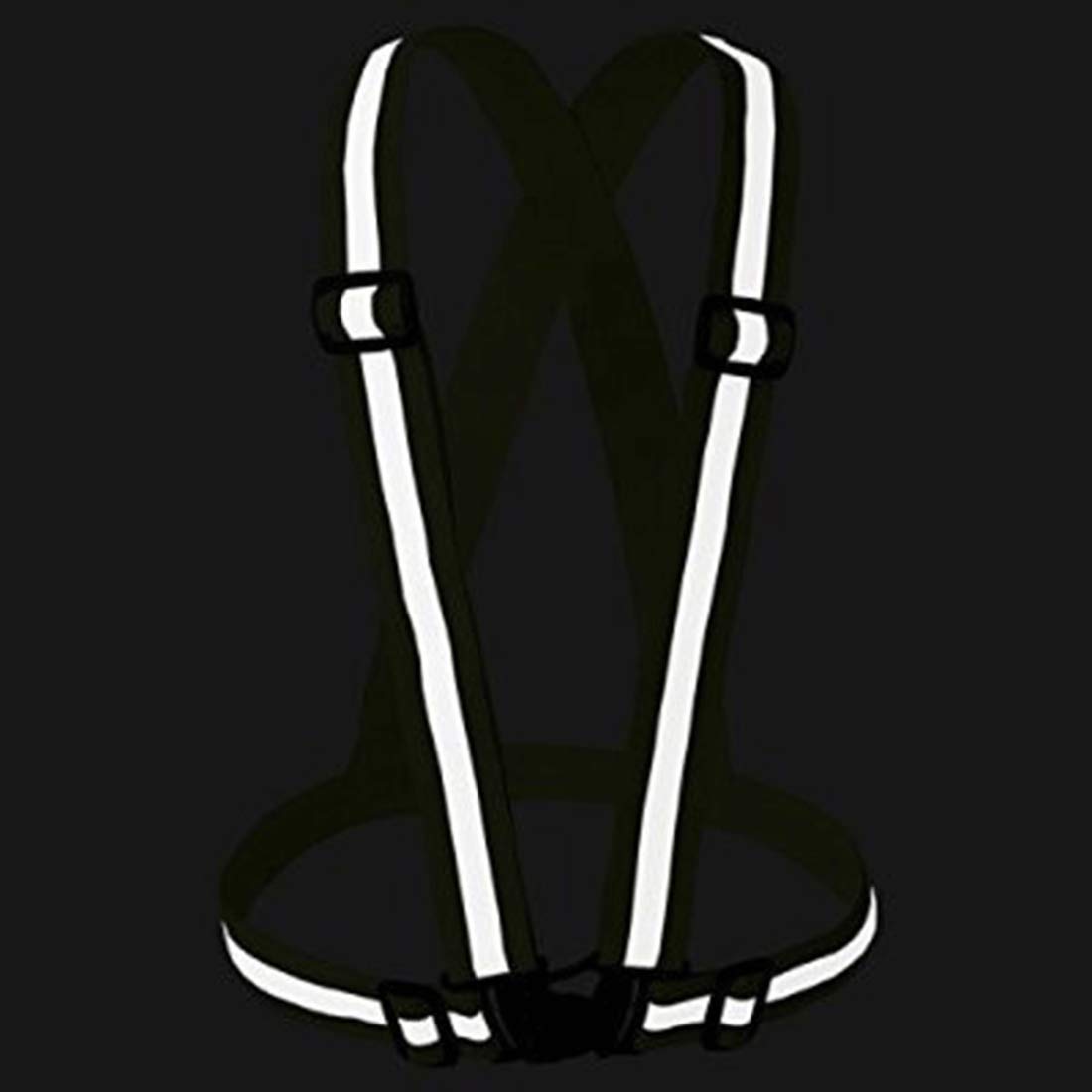YSSAFE Reflective Running Vest Gear Elastic Adjustable Safety Reflective Vest Straps Belt Jogging Walking Blue 2 Pack…