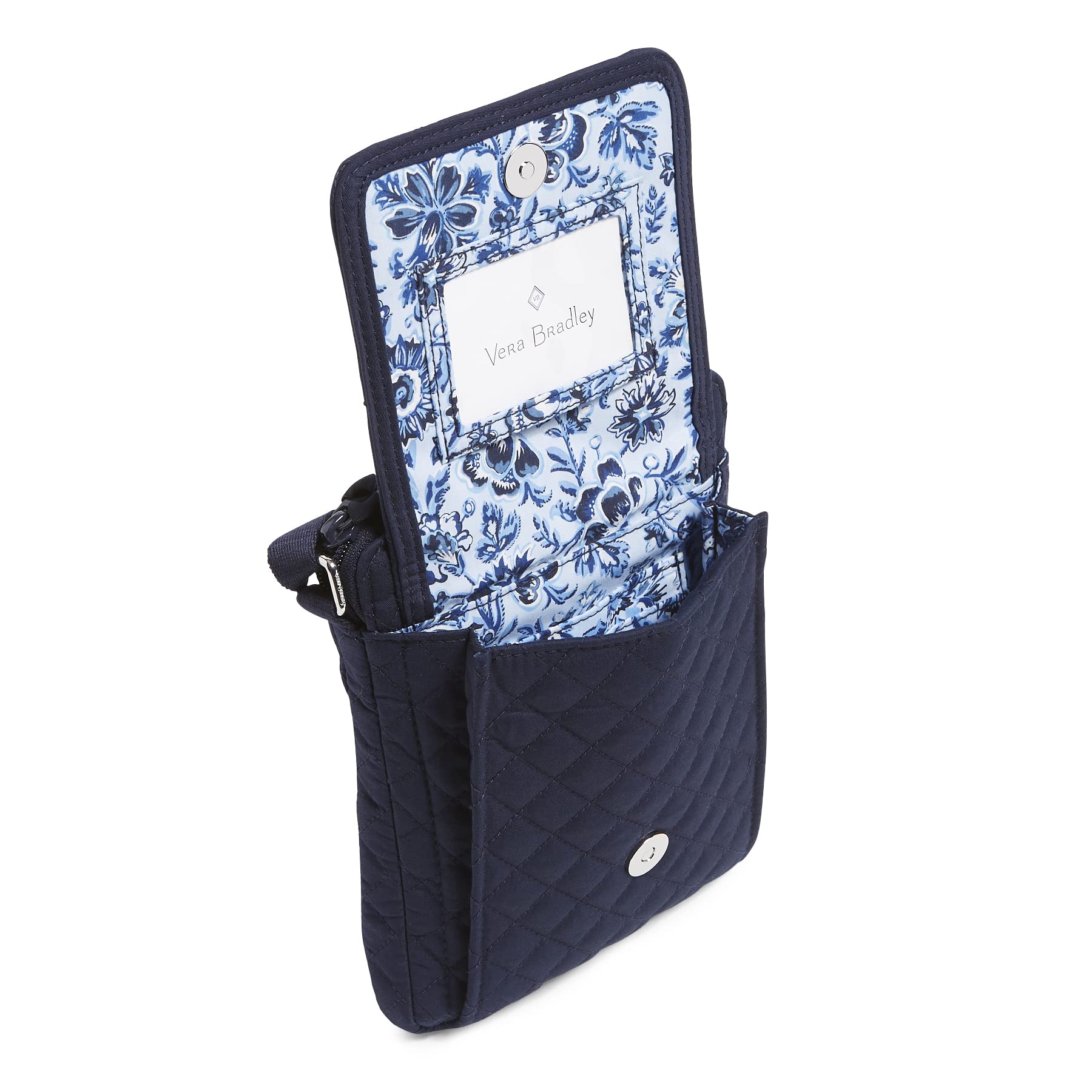 Vera Bradley Women's Cotton Mini Hipster Crossbody Purse With RFID Protection, True Navy, One Size