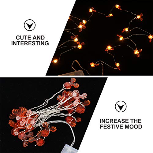 SOLUSTRE 1Pc Copper Wire Light String Battery Operated Fairy Lights Christmas Light Decorations Christmas Tree Ornaments Christmas elk Light LED Christmas Lights Plastic Icicle