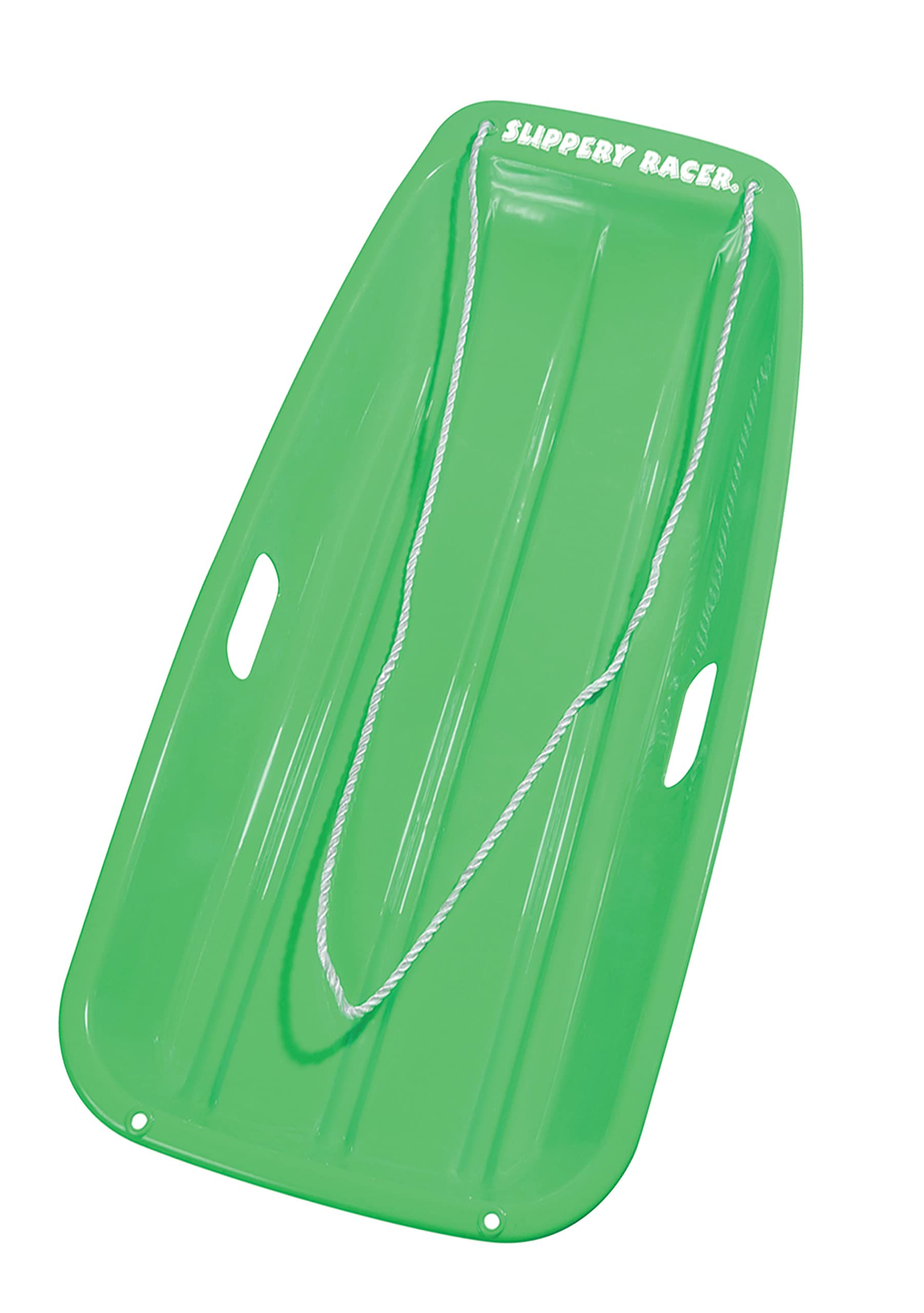 Slippery Racer Downhill Sprinter Flexible Kids Toddler Plastic Cold-Resistant Toboggan Snow Sled with Pull Rope and Handles -35 Inch (GREEN)