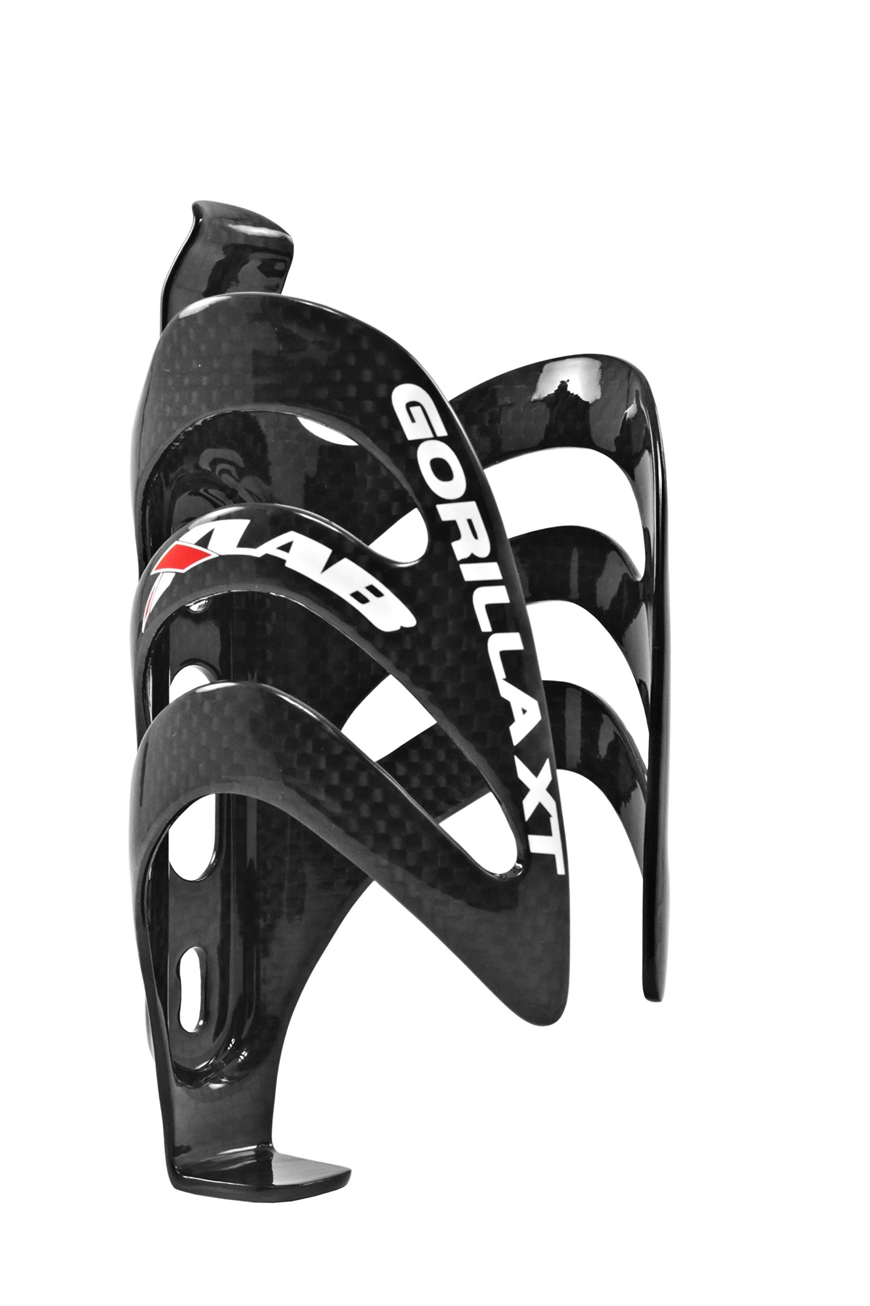 XLAB Gorilla XT Carbon Water Bottle Cage for Triathlon and Road Bikes 14 pounds of Grip Force – Gloss Black