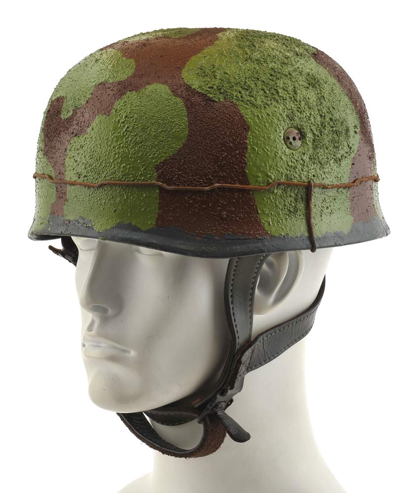 World War Supply German WW2 M38 Paratrooper Fallschirmjager Helmet Textured Green Brown Camouflage with Wire 1129WWS