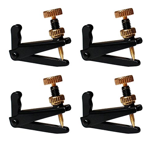 YMC 1 Set 4 pcs Full Size 4/4,3/4 Violin Fine Tuners String Adjusters Fine Tuners-Black