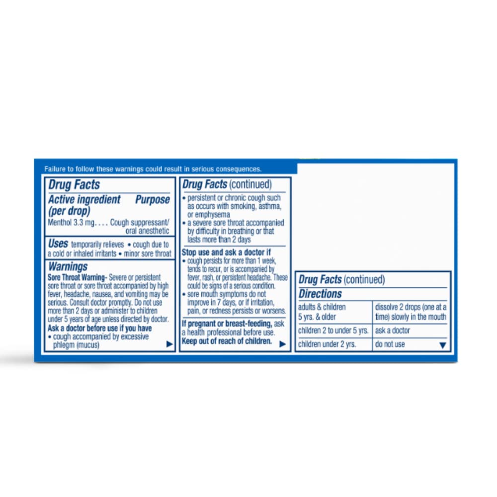 Vicks VapoDrops Menthol Cough Drops (20 Drops) 2-Pack