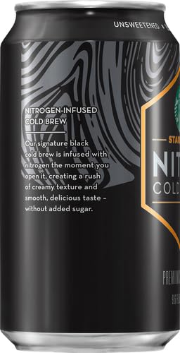 Starbucks Nitro Cold Brew Coffee, Black Unsweetened, 9.6oz Can