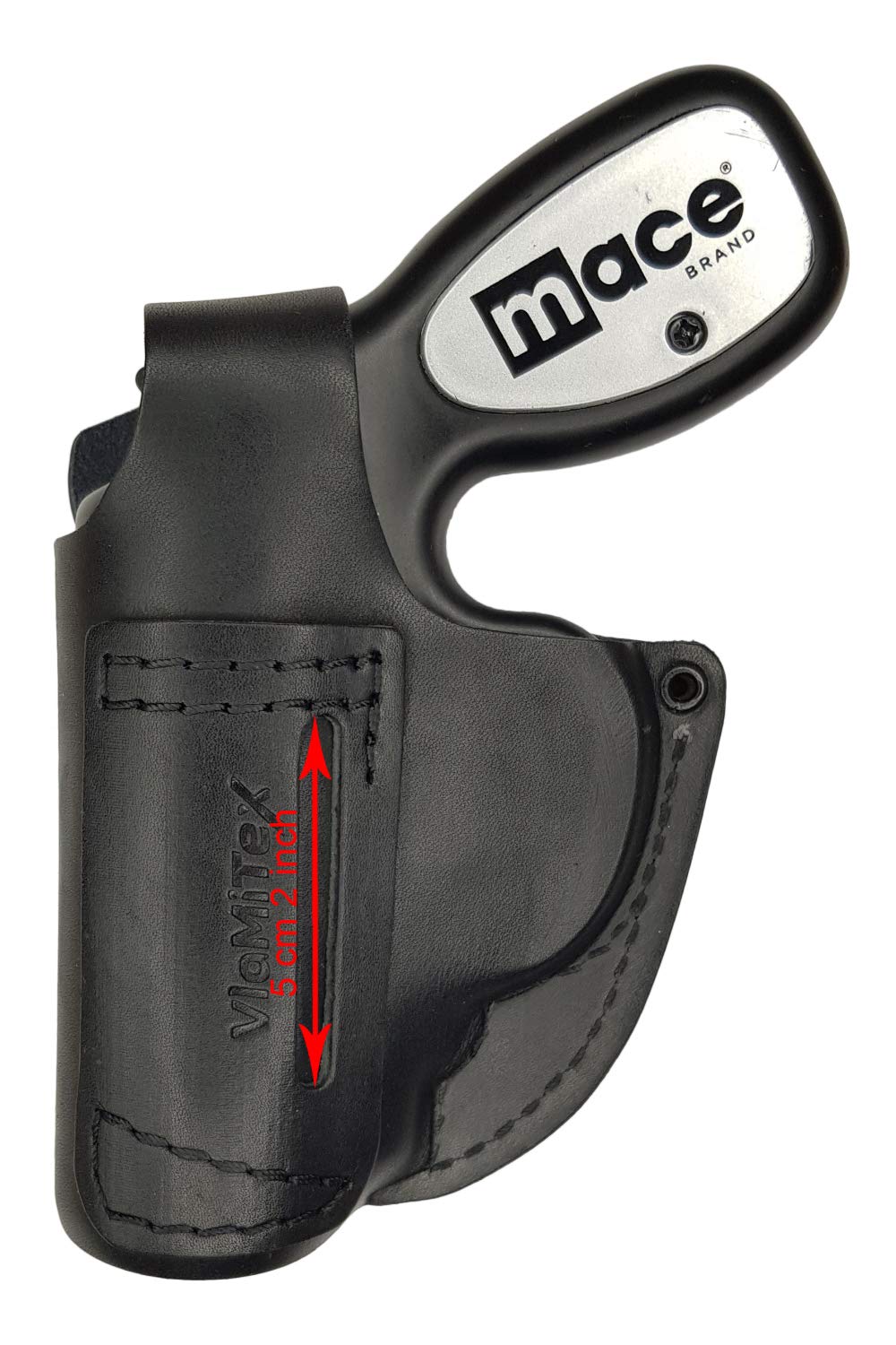 VlaMiTex B21 Leather Holster Fits Mace Pepper Spray Gun Black