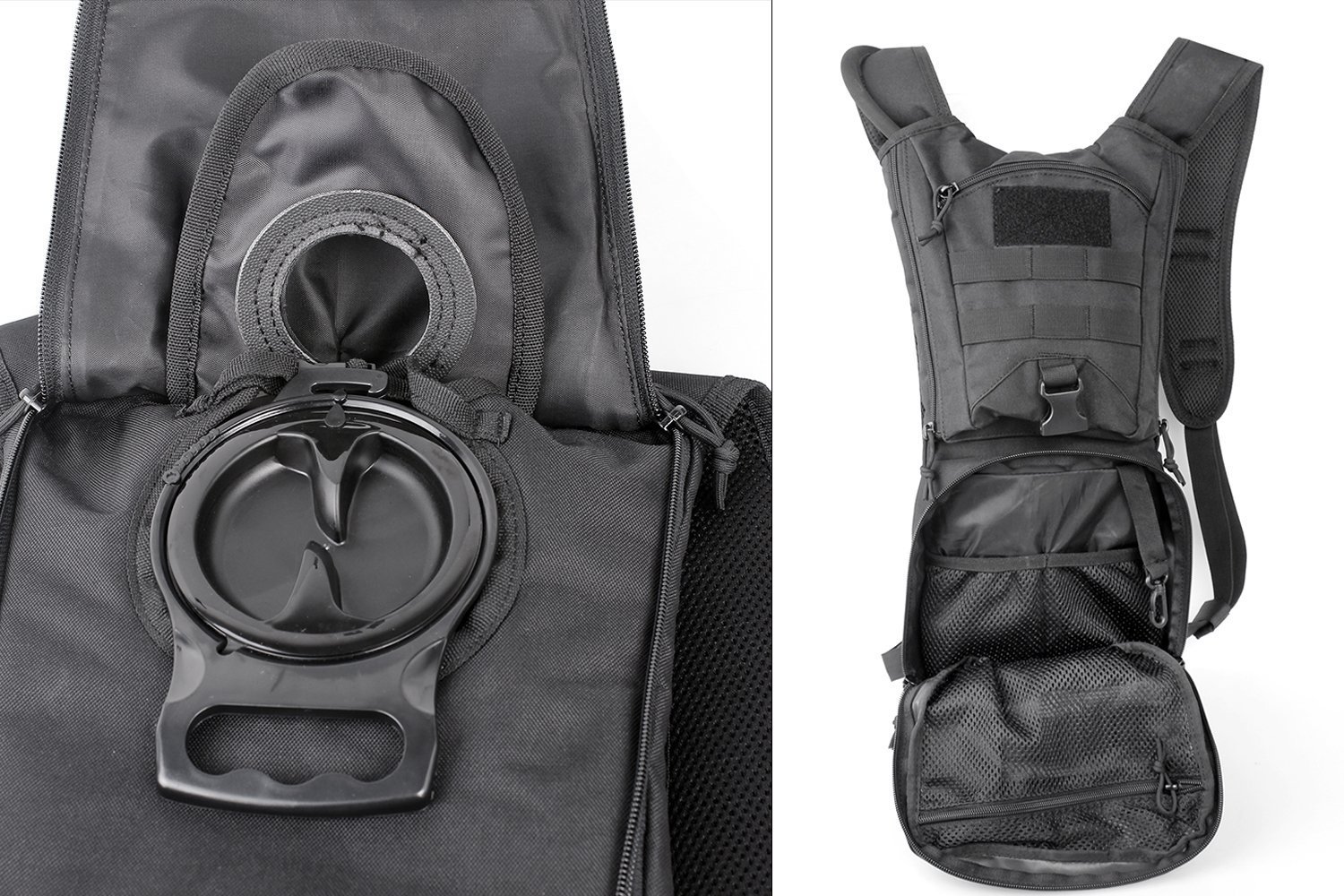 Unigear Tactical Hydration Pack Backpack 900D with 2.5L Bladder for Hiking, Biking, Running, Walking and Climbing (Black)