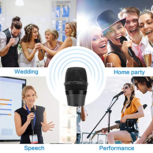 Wired Karaoke Micrphones,Handheld Dynamic Vocal Microphone,Unidirectional Mic for Singing with On/OFF Switch and 10ft Detachable XLR Cable for Voice Amplifier,PA System, Singing Machine, Church(Gray)