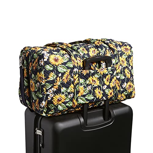 Vera Bradley Women's Cotton Lay Flat Travel Duffle Bag, Sunflowers, One Size