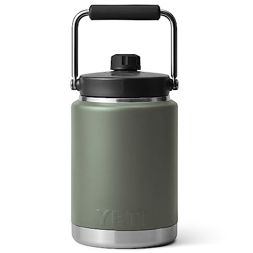 YETI Rambler Half Gallon Jug, Vacuum Insulated, Stainless Steel with MagCap, Camp Green