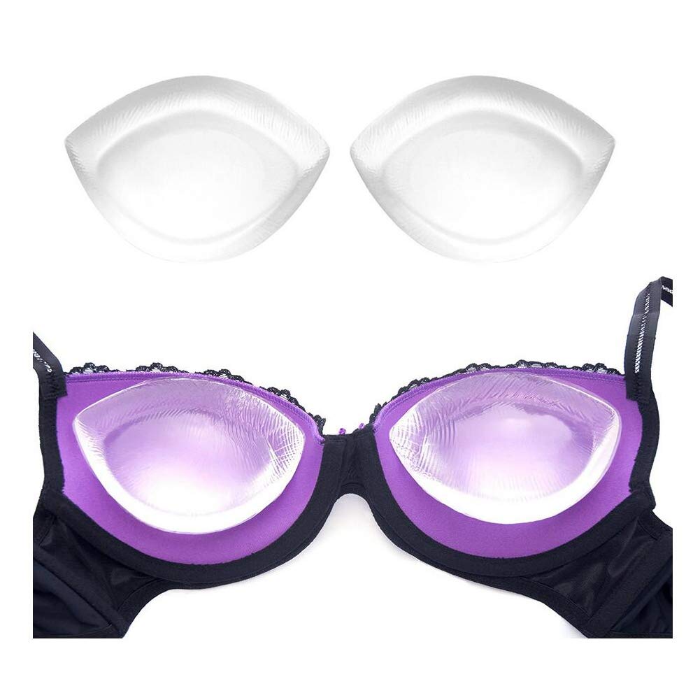 vipolish 1Pair Silicone Bra Inserts Invisible Enhancing Breast Pads Waterproof Clear Gel Push-up Enhancer Breast Molding Pads for Women Girls Bikini Swimsuit Sportswear