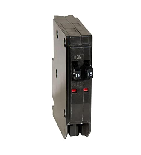 Square D by Schneider Electric QOT1515CP 15A/15A TANDEM Circuit Breaker, 2 x 15 Amp, Black