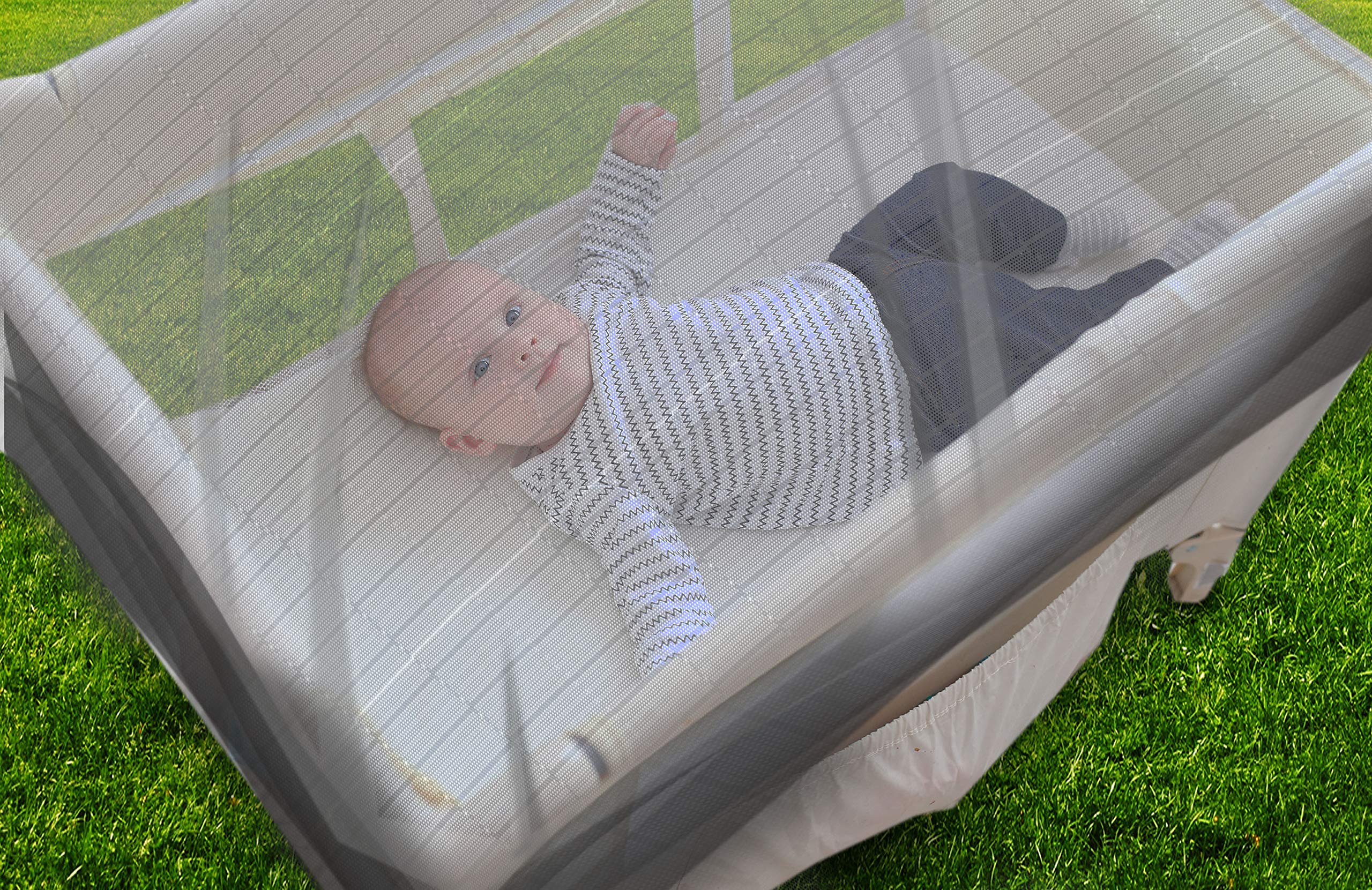 Universal Infant Stroller, Infant Car Seat Mosquito Net Solar Protective Fits Strollers, Car Seats, Bassinets and Playpens Made in The USA