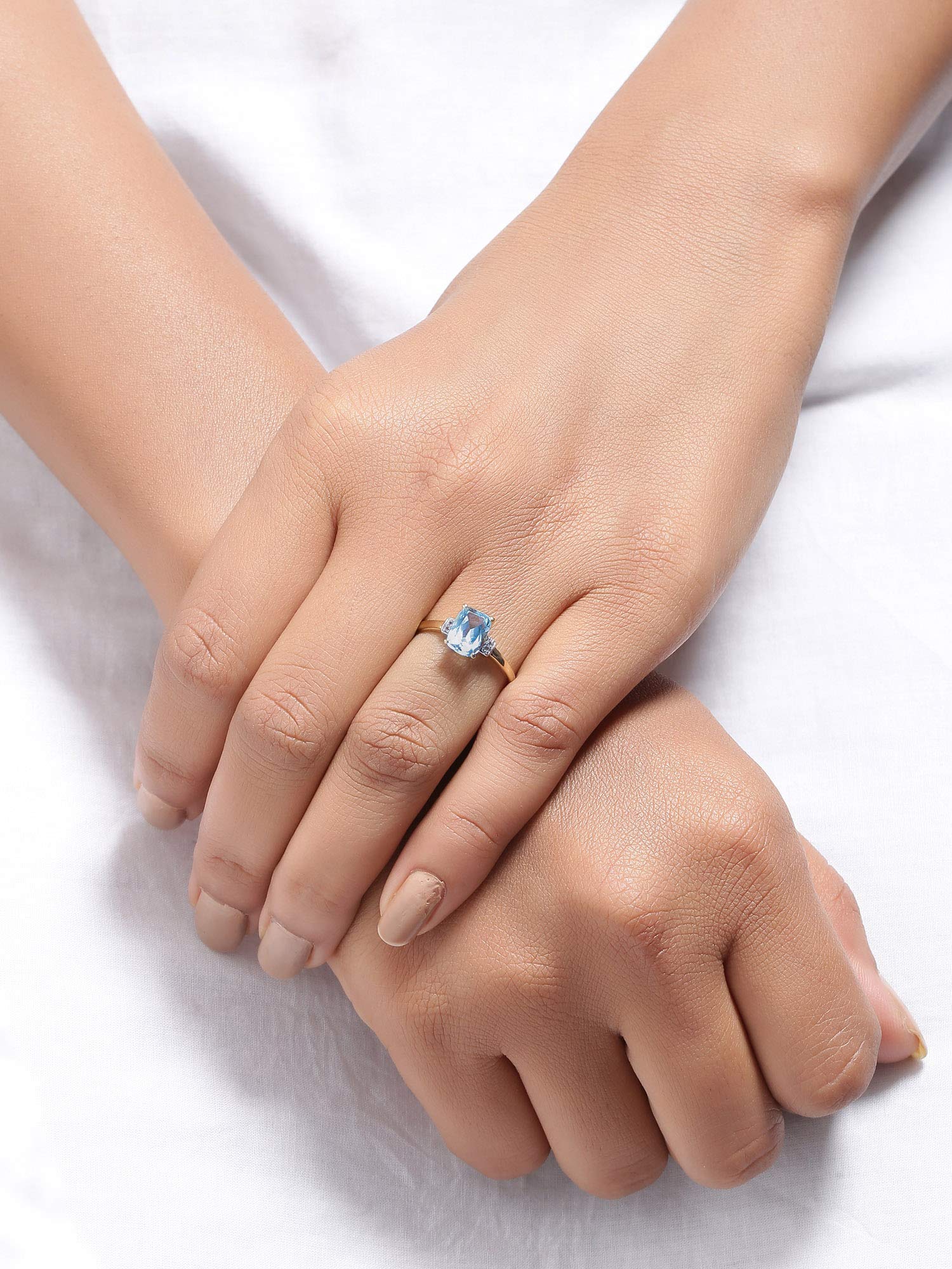 YoTreasure 1.52 ct. t.w. Sky Blue Topaz 10kt Yellow Gold Engagement Ring