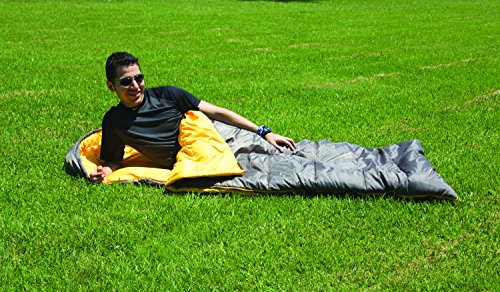 Texsport Trailhead Hybrid Sleeping Bag, Gray/Gold 33"x75"