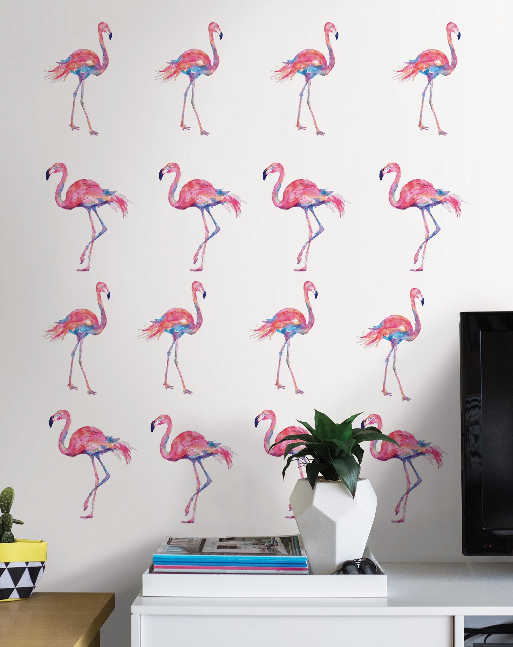 WallPops DWPK2173 Pink Flamingo Applique Kit