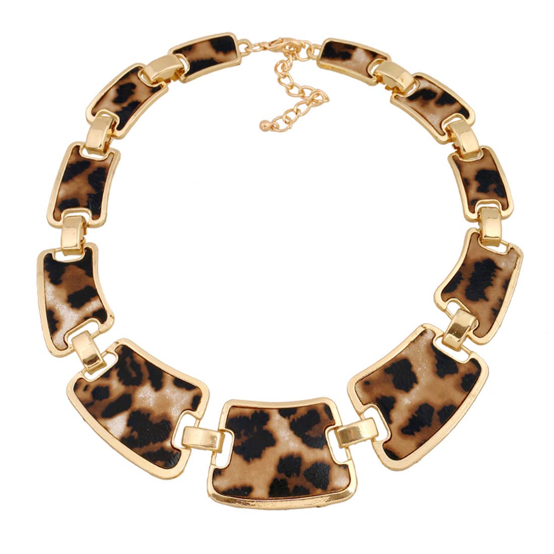 Tonhpxh Fashion Gold Style Leopard Textured Necklace Collar Bib For Women