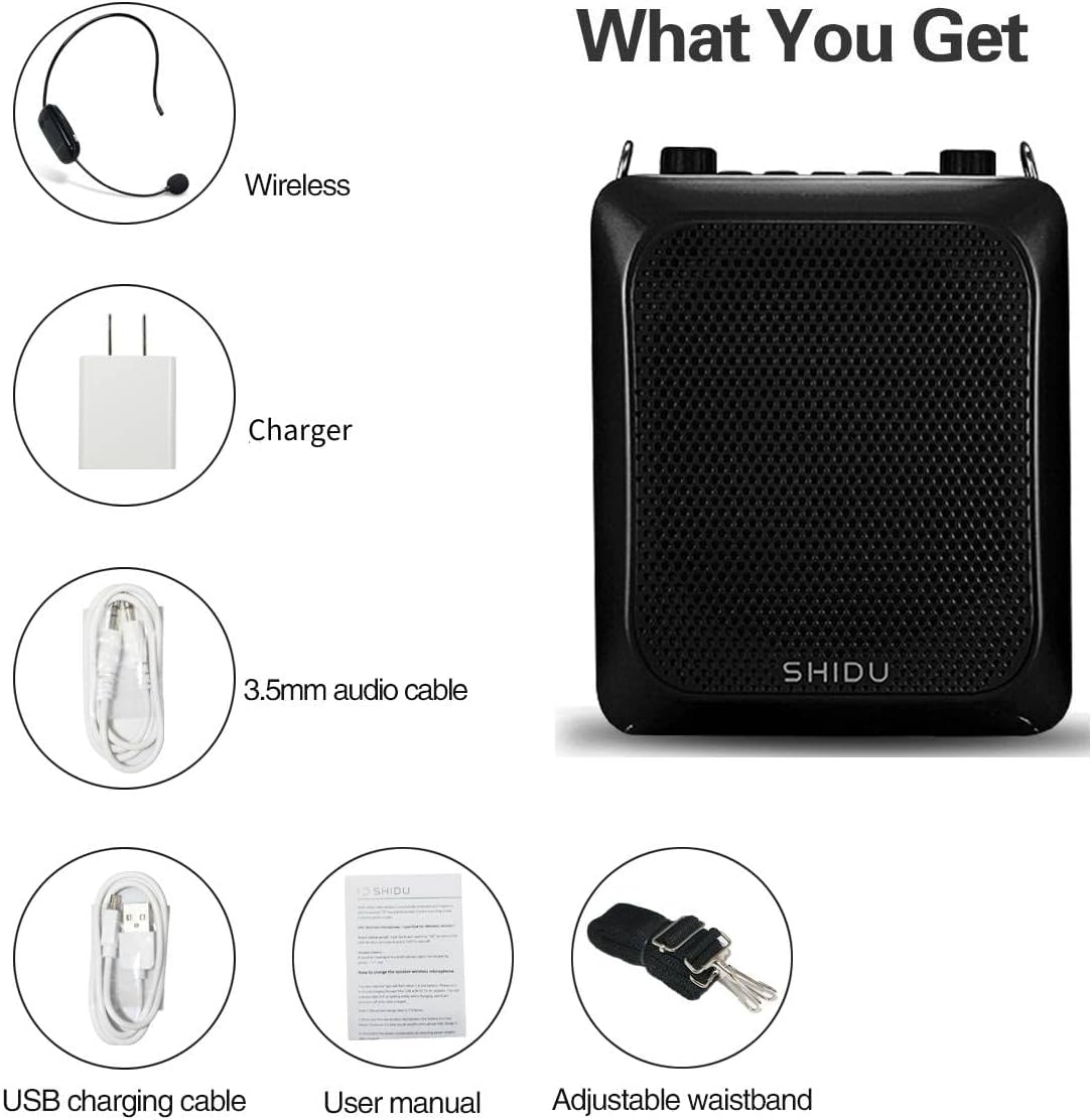 Wireless Voice Amplifier Bluetooth, Microphone Amplifier Wireless 25 Watt Sound System Portable with Mic, 2000mAh Rechargeable Lithium Battery for Teachers/Tour Guide S28