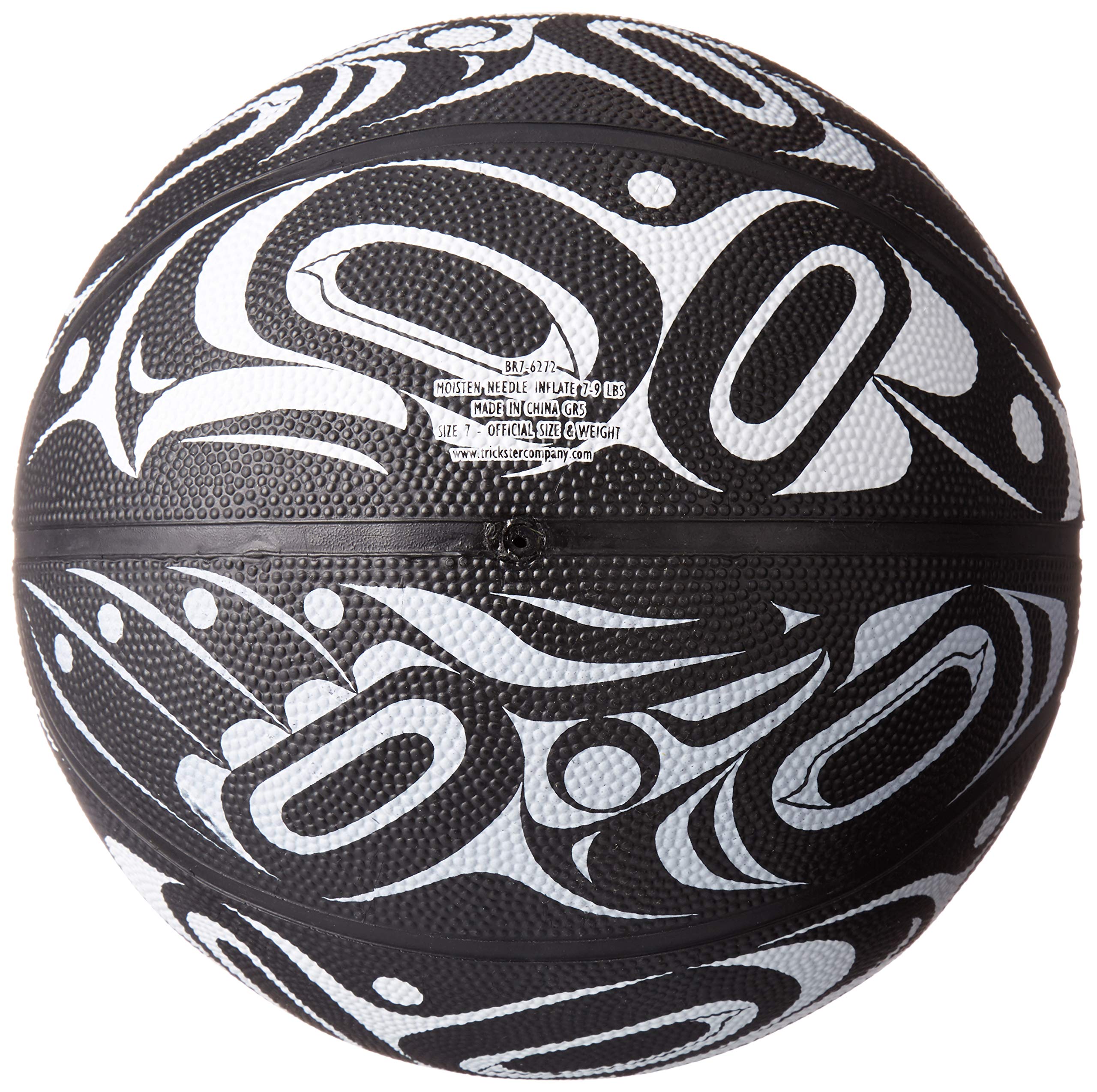 Trickster Company Northwest Coast Native Art Basketball - 1:1 Basketball (Black/White Size 7)