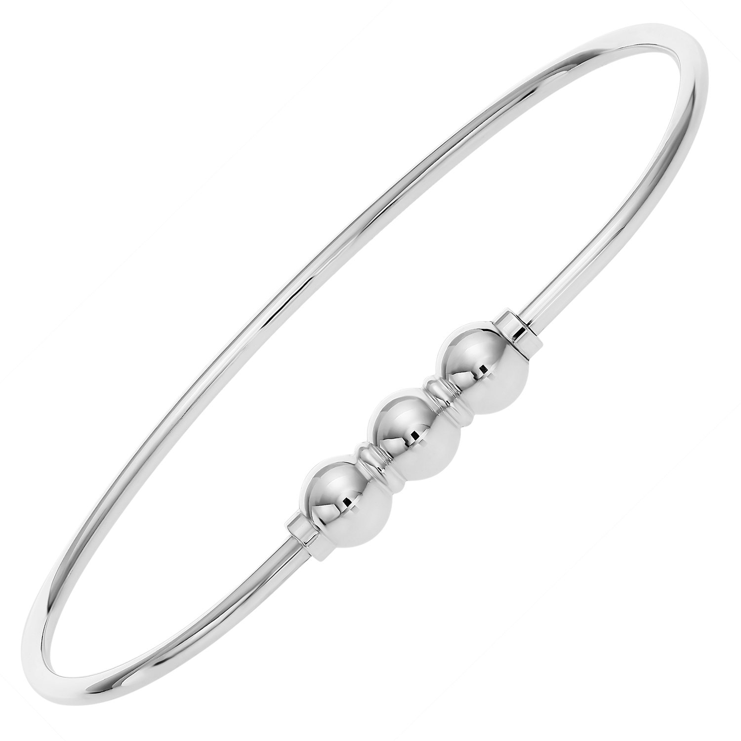 Unique Royal Jewelry 3 Ball All 925 Sterling Silver Screw Bracelet (Size 7')