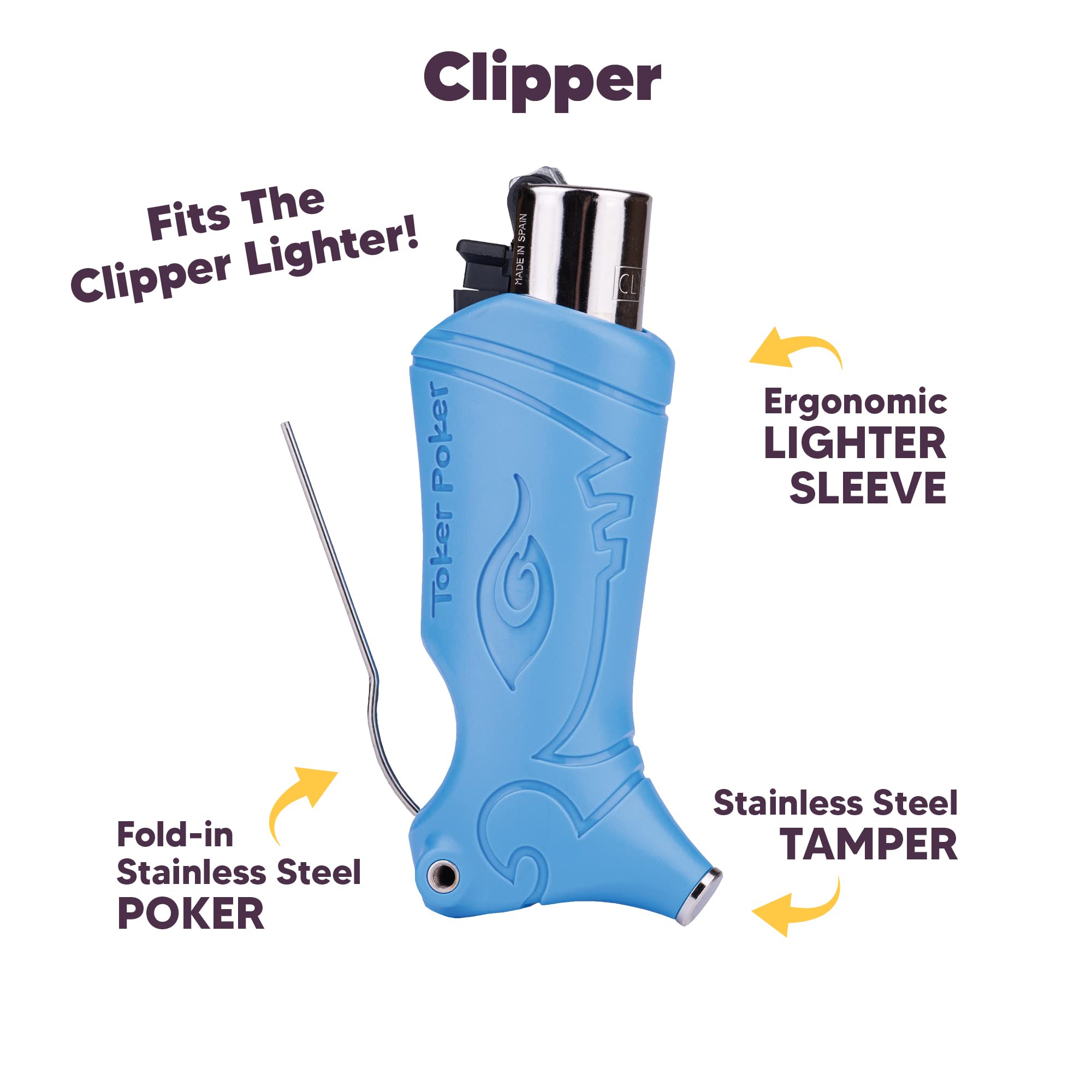 Toker Poker - Clipper Lighter Case Multi Tool, Alice Collection - Clockmaw, All Inclusive Tool for Camping and Other