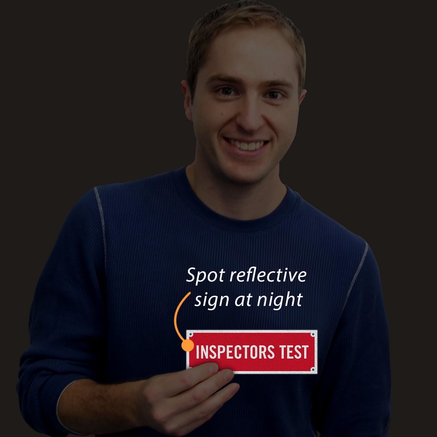 SmartSign - SE-5022-ERE-REF-2x6 "Inspectors Test" Tag | 2" x 6" 3M Engineer Grade Reflective 2" x 6" 3M EG Reflective Aluminum