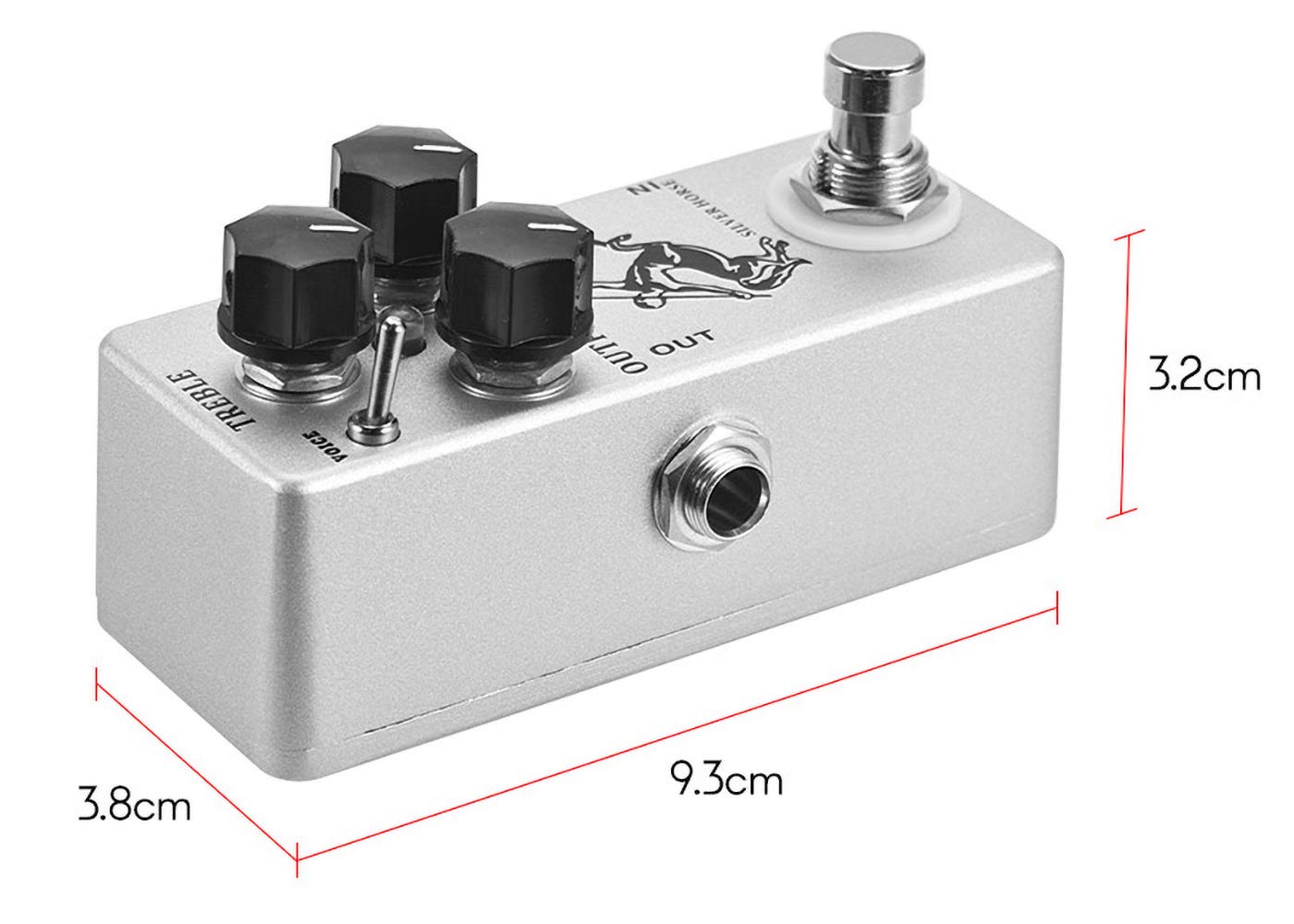 YMUZE Moskyaudio Mini Silver Horse Effect Pedal Overdrive Pedal for Electric Guitar